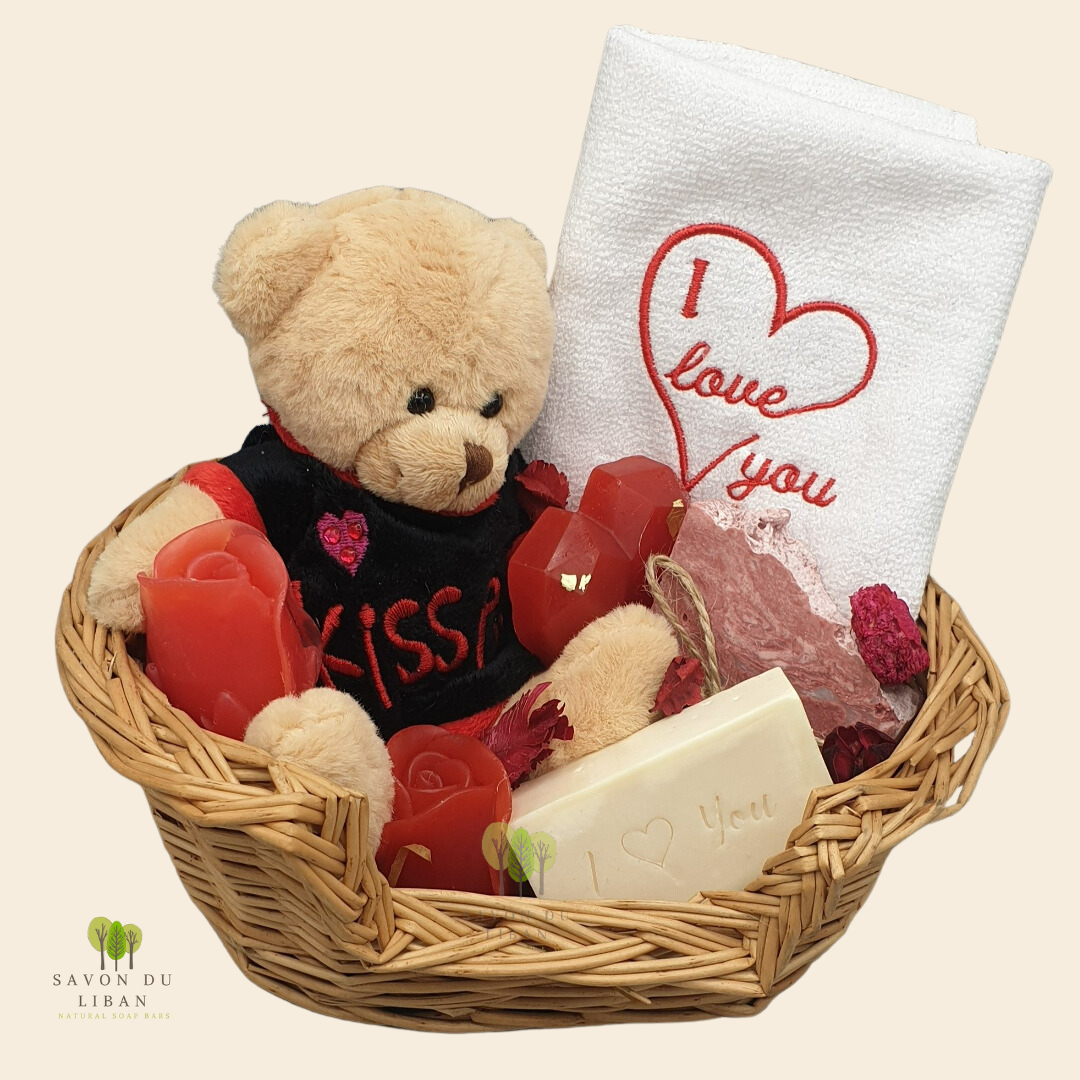 Tes Caresses Gift Set | Handmade Soaps, Teddy Bear & More | Savon Du Liban